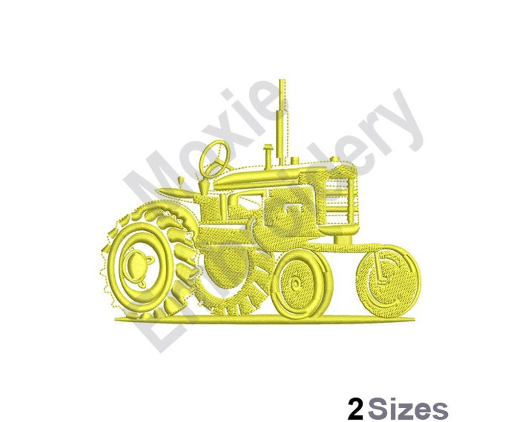 Old Tractor - Machine Embroidery Design, Tractor Outline Embroidery ...