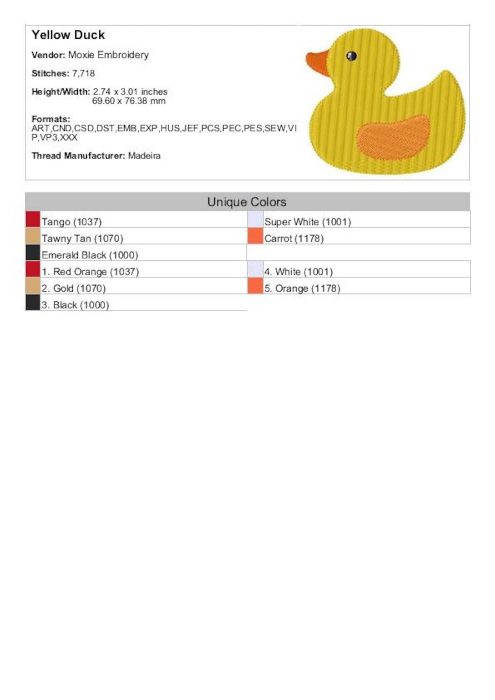 Yellow Rubber Duck - Machine Embroidery Design, Rubber Duckie ...