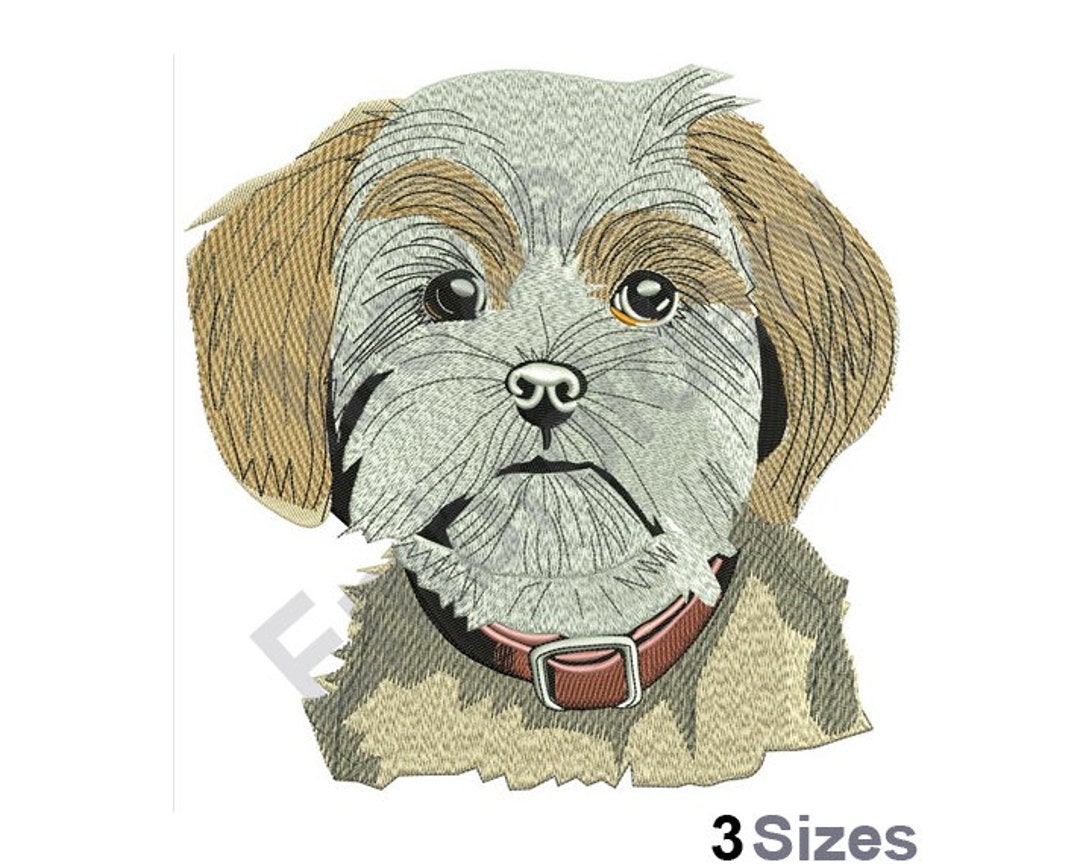 Lhasa Apso - Machine Embroidery Design - 3 Sizes, Tibetan Dog ...