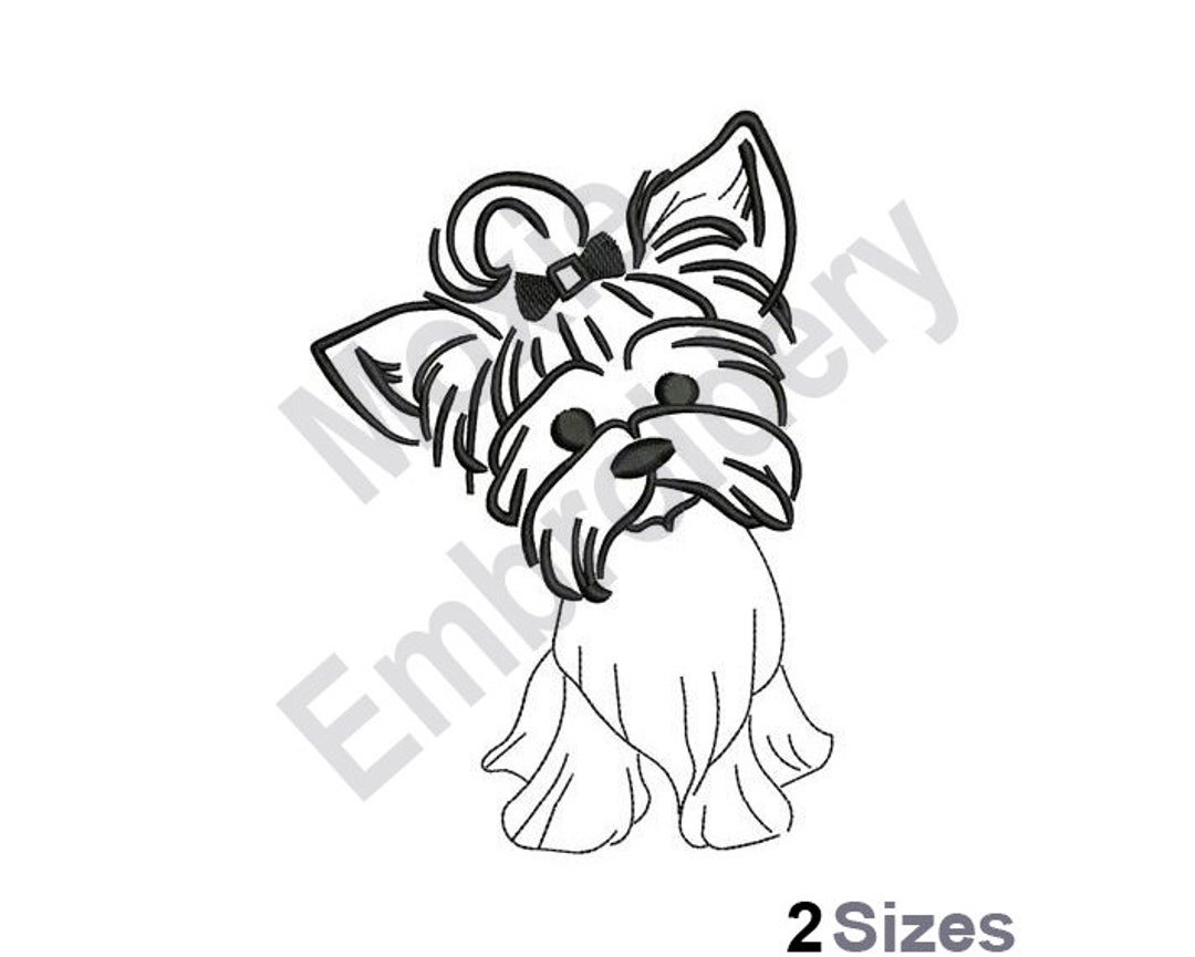 Yorkshire Terrier Puppy - Machine Embroidery Design - 2 Sizes, Yorkie ...