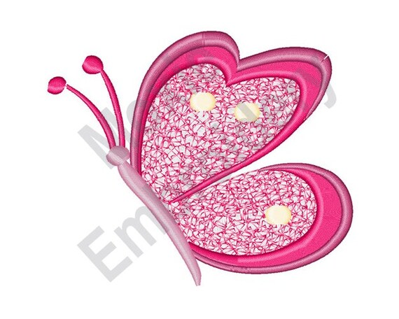 Pink Butterfly Machine Embroidery Design Beautiful - Etsy