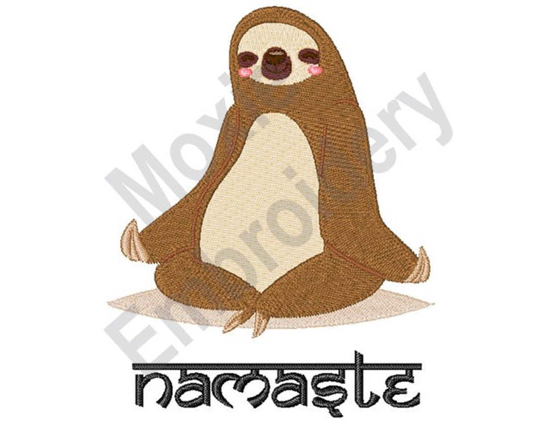 Namaste Sloth - Machine Embroidery Design, Yoga Sloth Embroidery ...