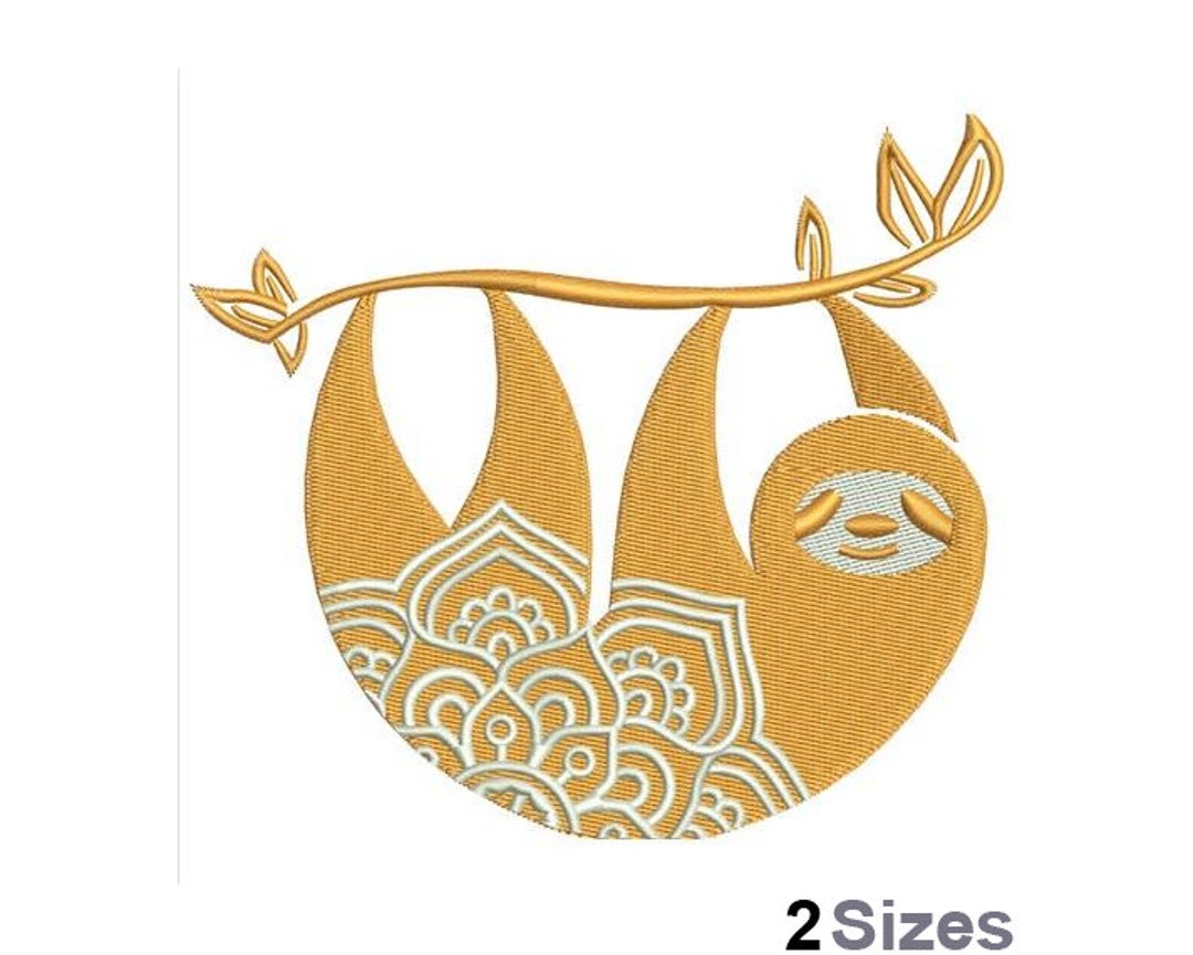 Mandala Sloth - Machine Embroidery Design - 2 Sizes, Tree Sloth ...