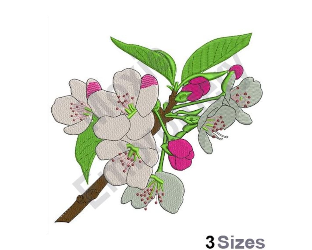 Cherry Blossoms - Machine Embroidery Design - 3 Sizes, Cherry Tree ...