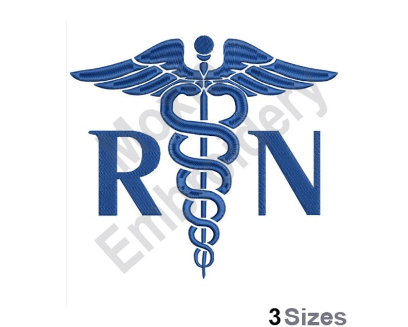 RN - Machine Embroidery Design, Caduceus Embroidery Pattern, Medical ...