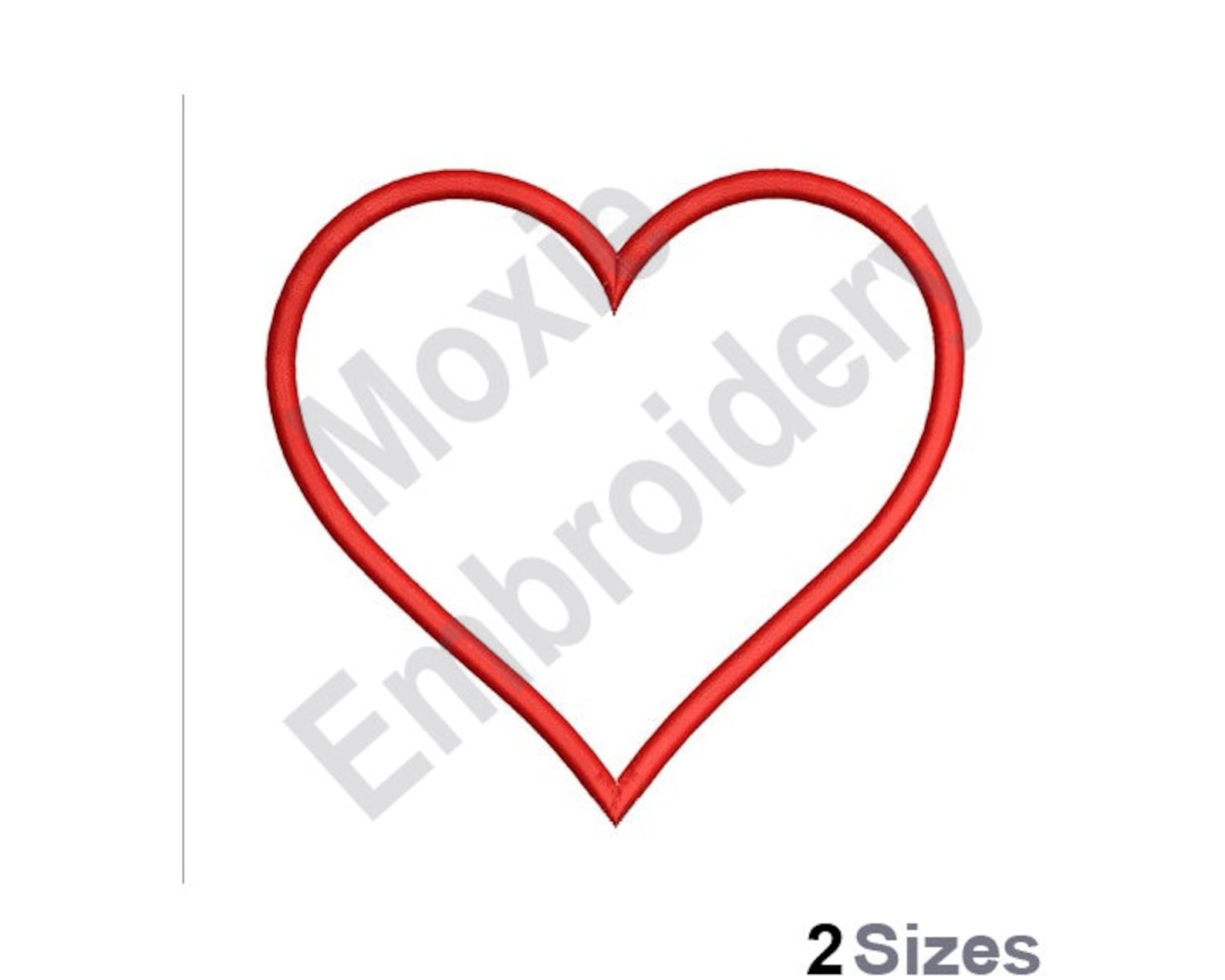 Simple Heart Outline Machine Embroidery Design Love Heart - Etsy