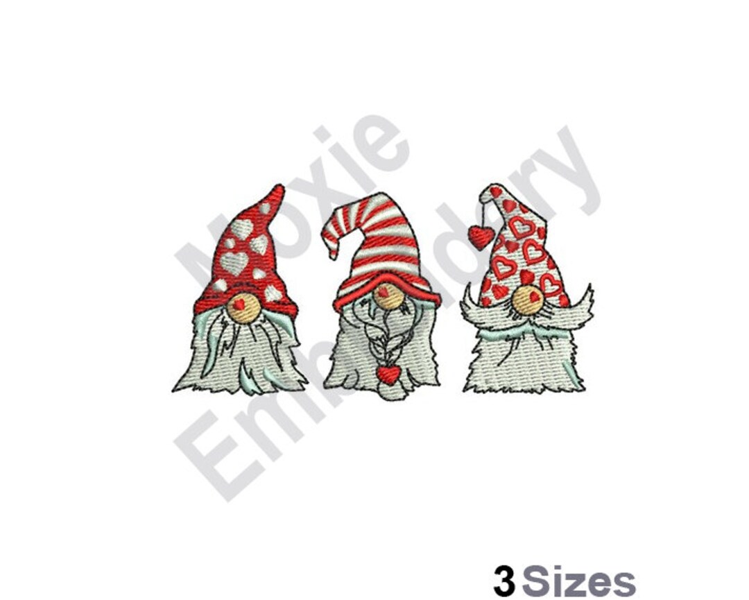 Love Gnomes - Machine Embroidery Design, Valentines Gnomes Embroidery ...