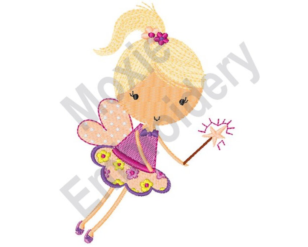 Blonde Haired Fairy Machine Embroidery Design, Fairy Girl Embroidery ...
