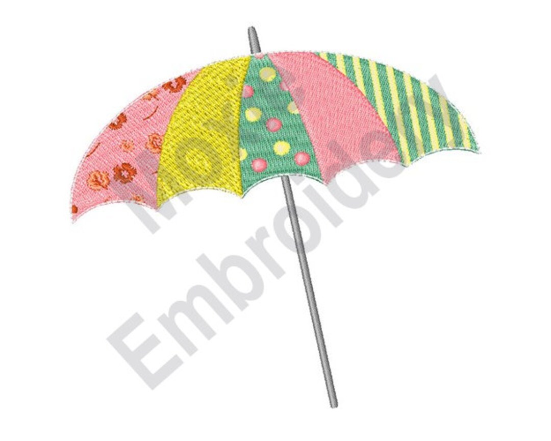Beach Umbrella Machine Embroidery Design, Sun Umbrella Embroidery ...