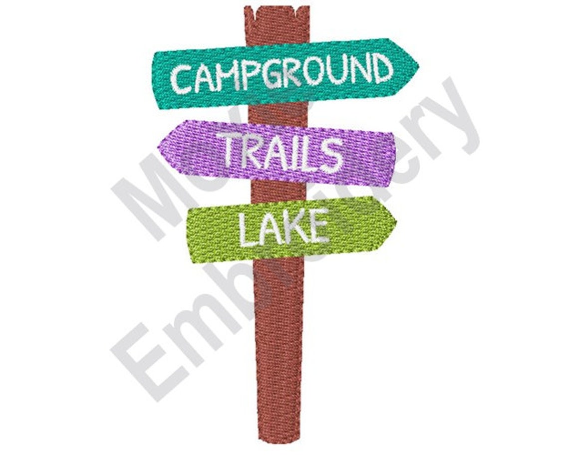 Camping Signs - Machine Embroidery Design, Campground Arrow Embroidery ...