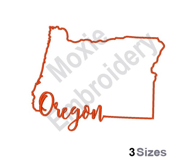 Oregon State Map Machine Embroidery Design Oregon Map - Etsy