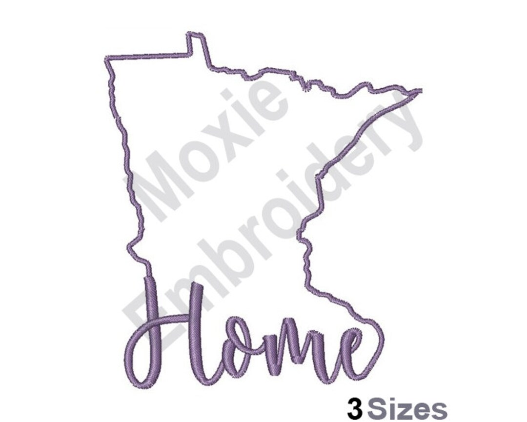 Minnesota Home - Machine Embroidery Design, Minnesota State Map ...