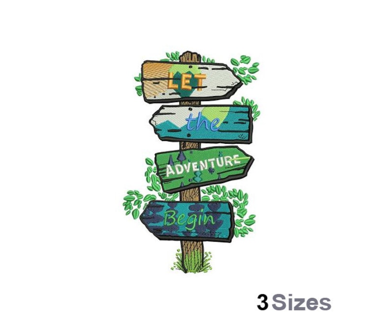 Let the Adventure Begin - Machine Embroidery Design - 3 Sizes, Campsite ...