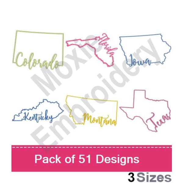 Usa Map Embroidery Design - Etsy