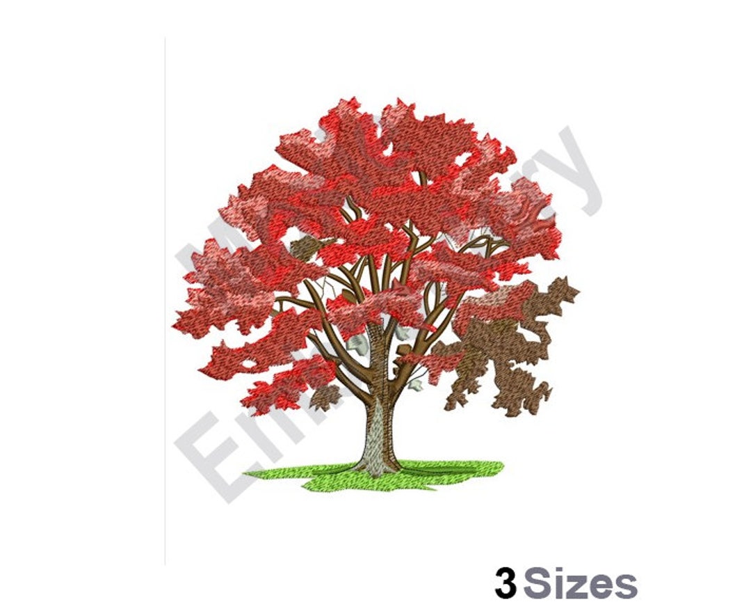 Autumn Tree - Machine Embroidery Design - 3 Sizes, Fall Leaves Tree ...