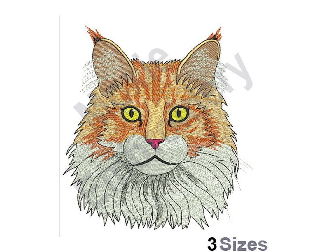 Orange Cat - Machine Embroidery Design - 3 Sizes, Cute Kitten ...