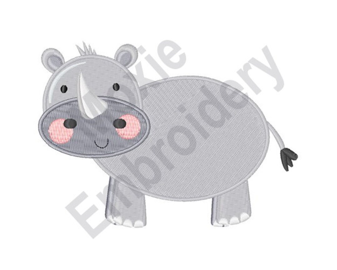 Nursery Room Rhino Machine Embroidery Design, Baby Rhinoceros ...