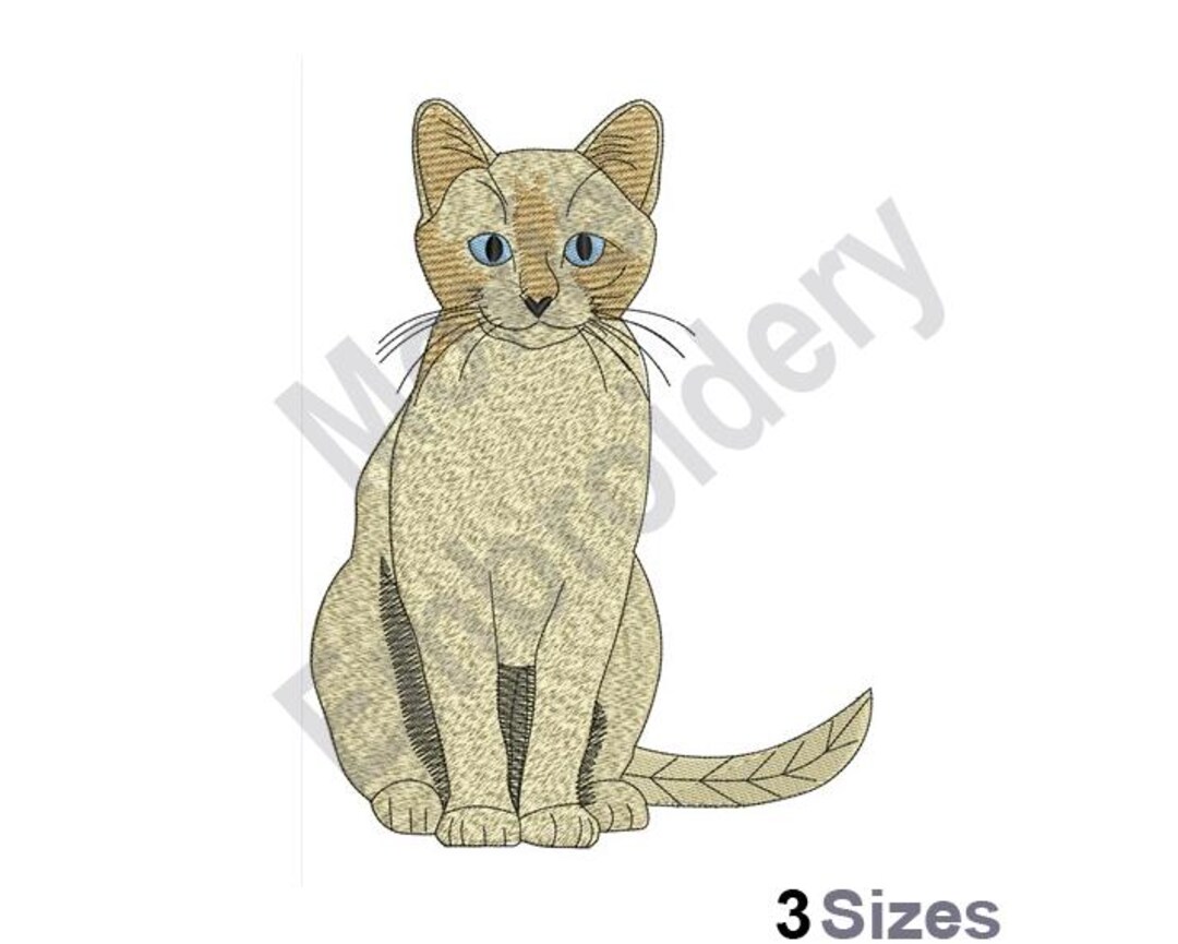 White Cat - Machine Embroidery Design - 3 Sizes, Siamese Cat Embroidery ...