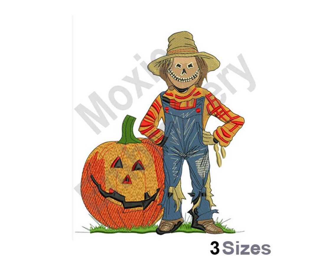 Halloween Scarecrow - Machine Embroidery Design - 3 Sizes, Halloween ...