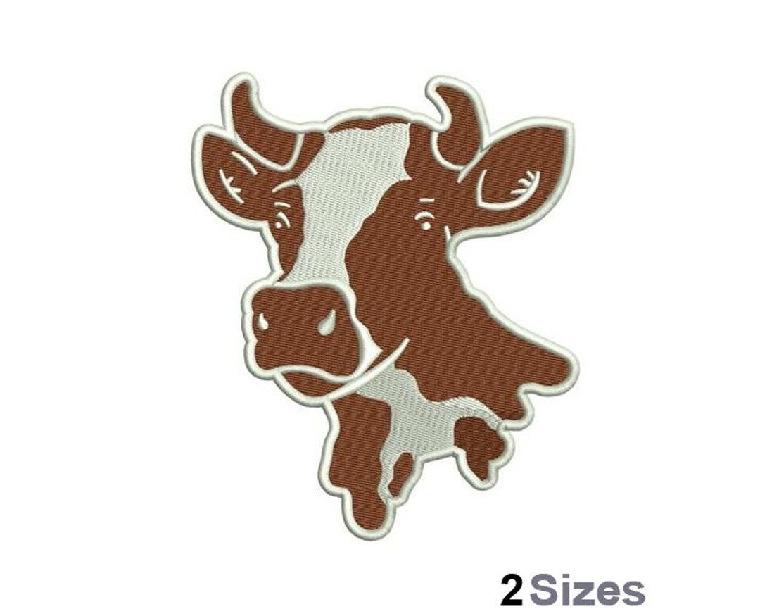 Cow Head - Machine Embroidery Design - 2 Sizes, Brown Cow Silhouette ...