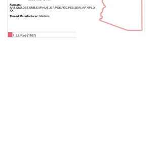 Arizona State Map - Machine Embroidery Design, Arizona Map Outline ...