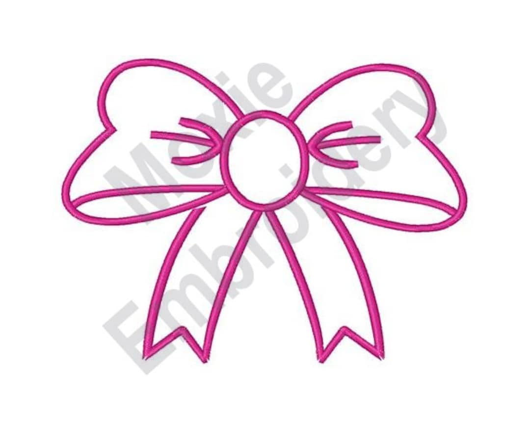 Bow Outline - Machine Embroidery Design, Hair Bow Embroidery Pattern ...