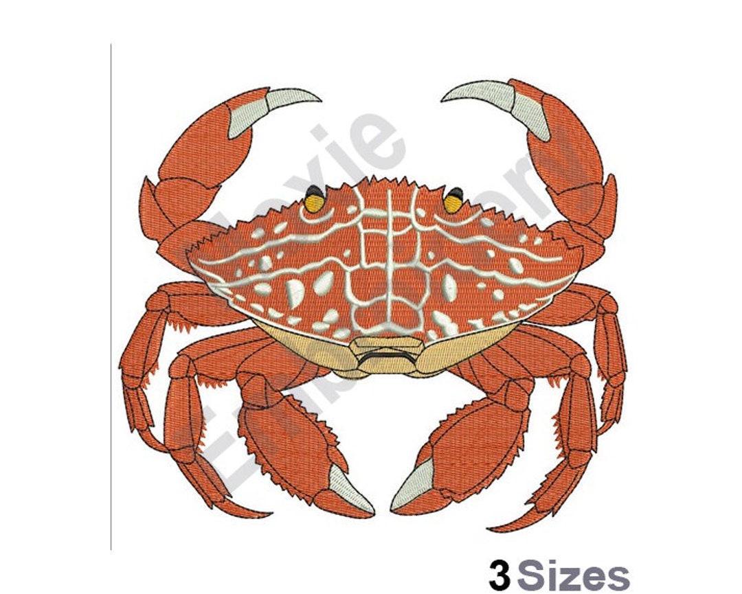 Crab - Machine Embroidery Design - 3 Sizes, Red Crab Embroidery Pattern ...