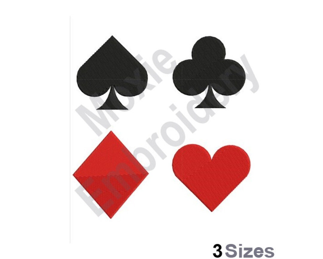 Poker Suits - Machine Embroidery Design - 3 Sizes, Playing Card Suits ...
