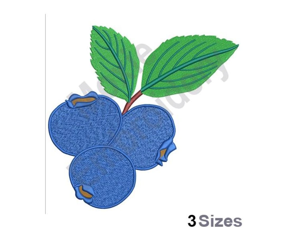 Blueberries - Machine Embroidery Design - 3 Sizes, Blueberry Fruit ...