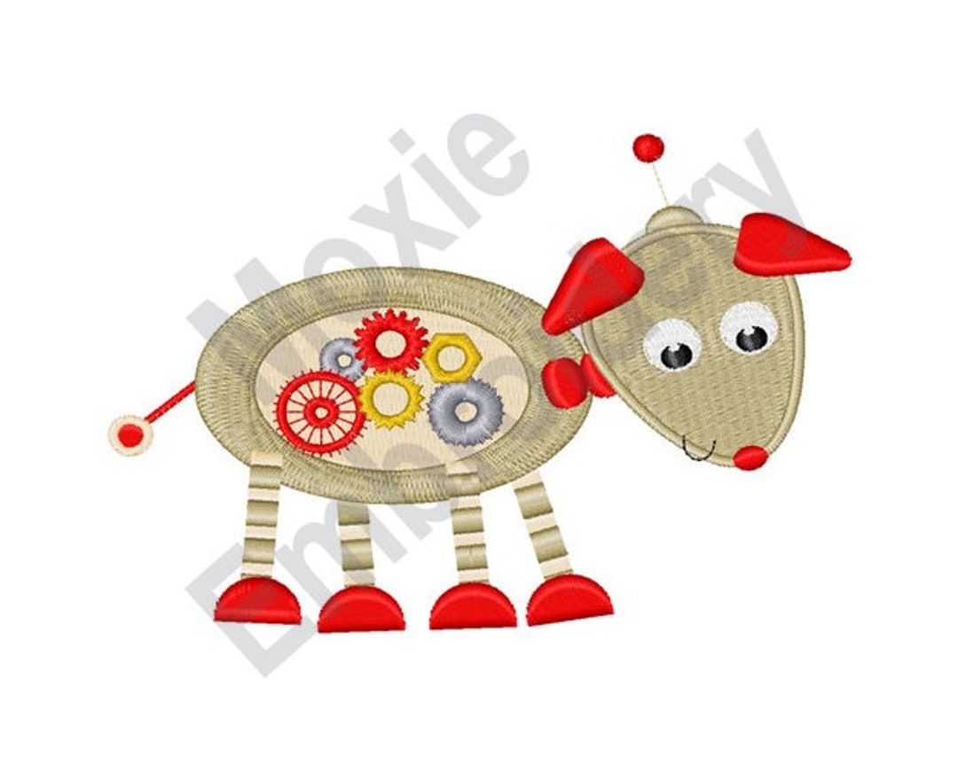 Robot Dog Machine Embroidery Design, Dog Robot Embroidery Pattern ...