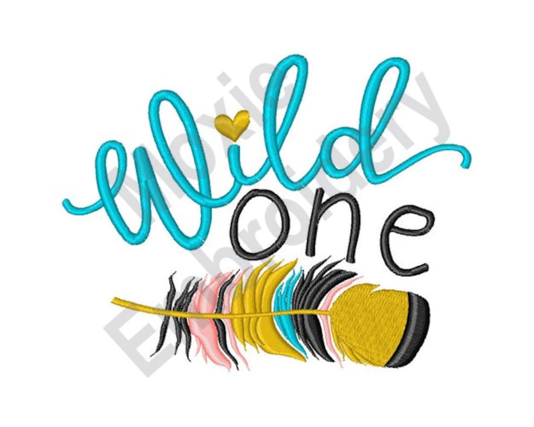 Wild One - Machine Embroidery Design, Ombre Feather Embroidery Pattern ...