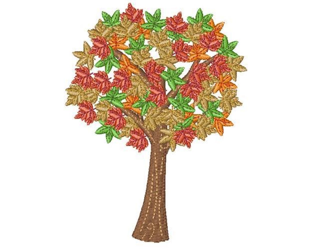 Autumn Tree - Machine Embroidery Design - Etsy