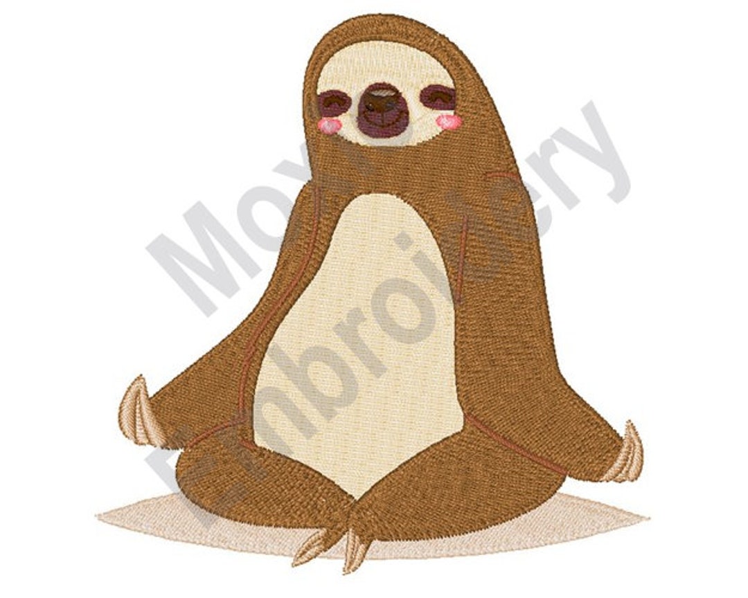Yoga Sloth - Machine Embroidery Design, Meditating Sloth Embroidery ...