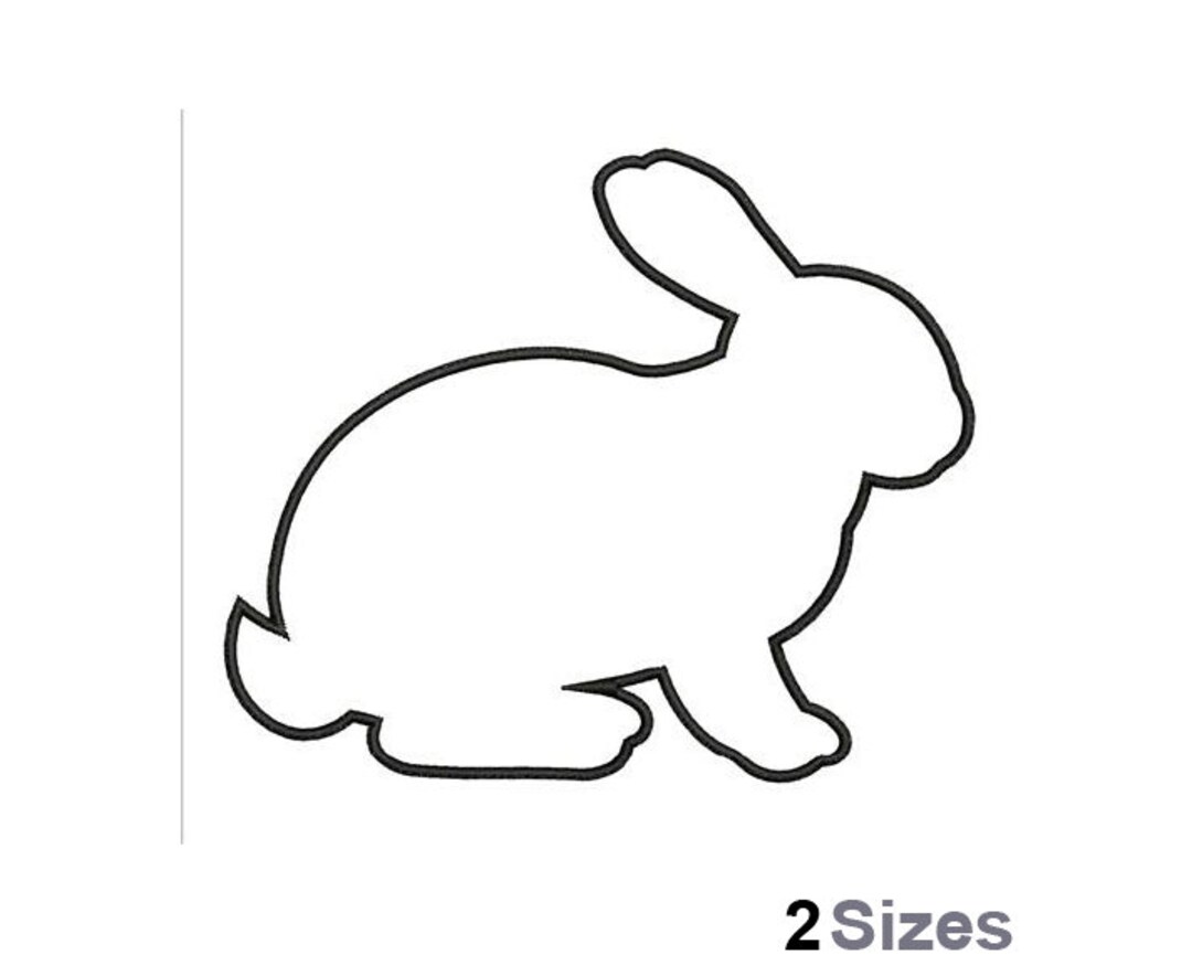 Rabbit Outline Applique - Machine Embroidery Design - 2 Sizes, Bunny ...