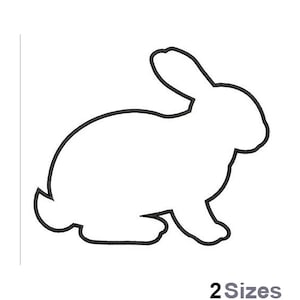 Rabbit Outline Applique - Machine Embroidery Design - 2 Sizes, Bunny ...