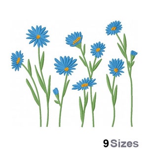 Blue Daisy Border Machine Embroidery Design 9 Sizes, Spring Daisies ...