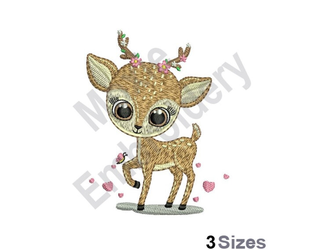 Fawn - Machine Embroidery Design, Baby Deer Embroidery Pattern, Deer ...