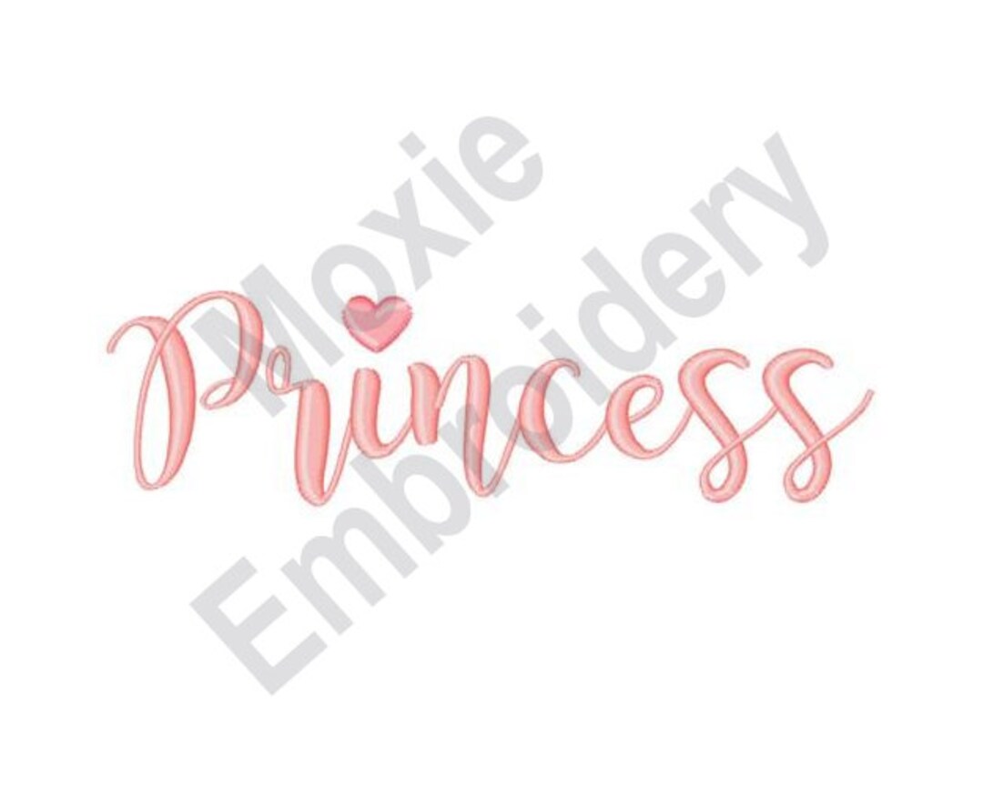 Princess Machine Embroidery Design, Princess Lettering Embroidery ...