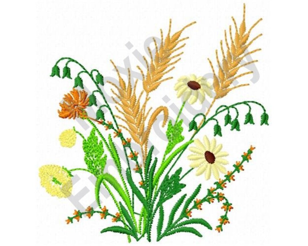 Wildflowers - Machine Embroidery Design, Flowers Arrangement Embroidery ...
