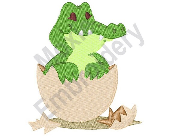 Baby Alligator Machine Embroidery Design Alligator Birth - Etsy