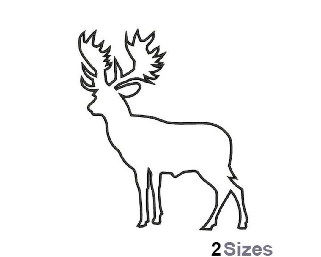 Caribou Outline Applique - Machine Embroidery Design - 2 Sizes ...