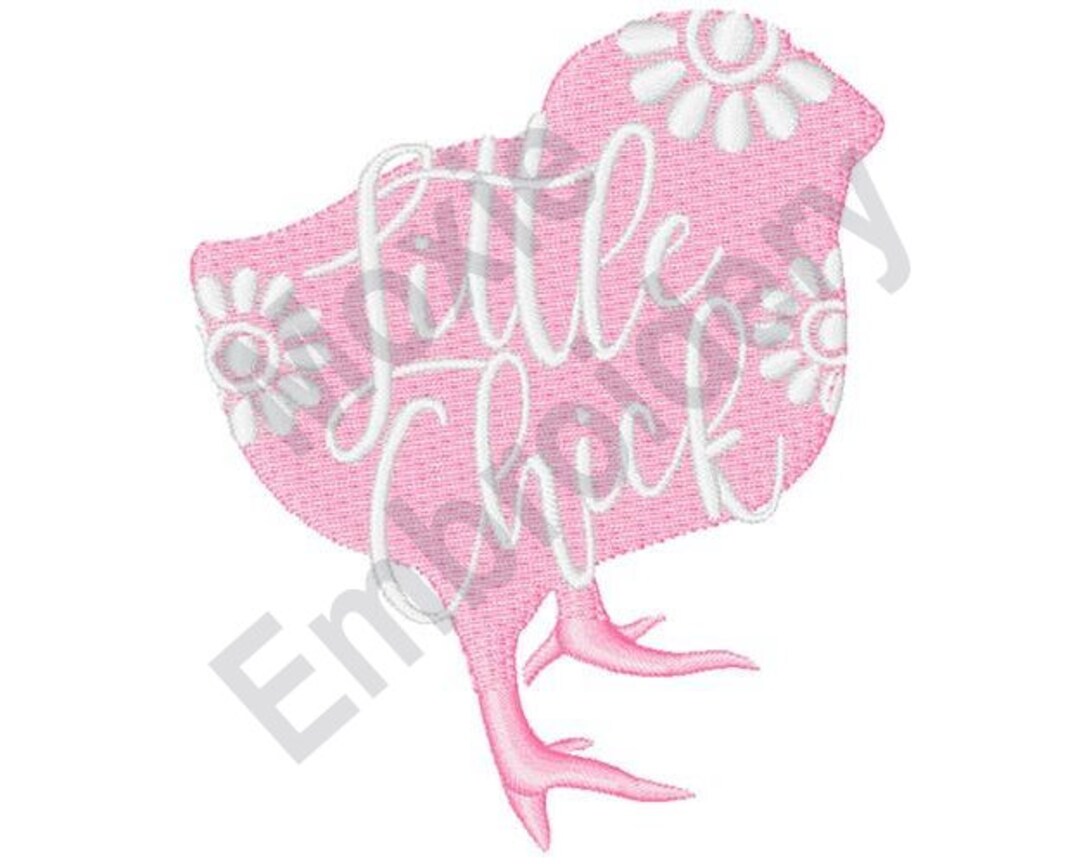 Pink Little Chick - Machine Embroidery Design, Floral Chick Embroidery ...