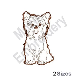 Yorkie Outline - Machine Embroidery Design - 2 Sizes - Etsy