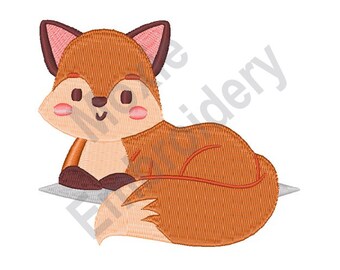 Artic Fox Outline Machine Embroidery Design, Sitting Fox Embroidery ...