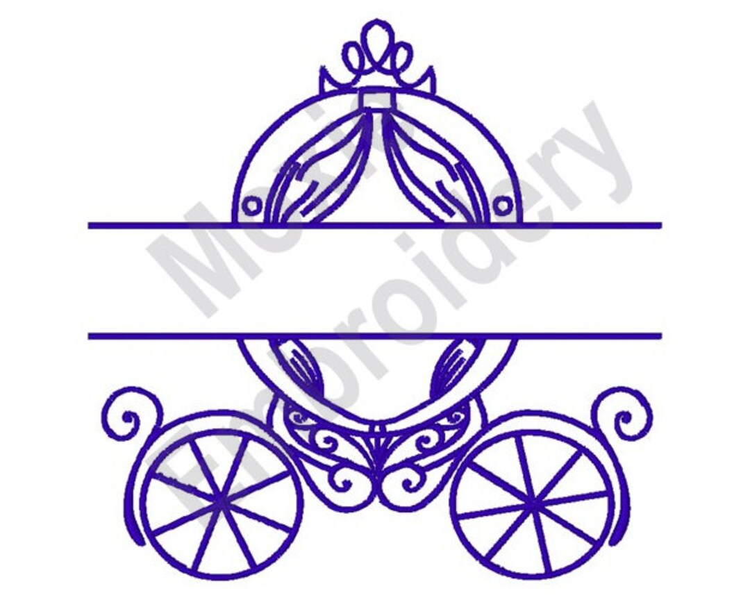 Princess Carriage - Machine Embroidery Design, Split Frame Carriage ...