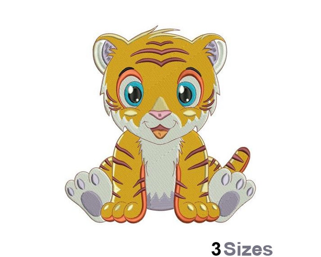 Tiger Cub - Machine Embroidery Design - 3 Sizes, Baby Tiger Embroidery ...