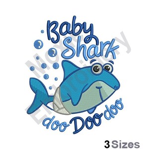 Baby Shark - Machine Embroidery Design, Shark Embroidery Pattern, Baby ...