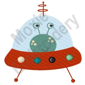 UFO & Alien Machine Embroidery Design, Toy Spaceship Embroidery Pattern ...