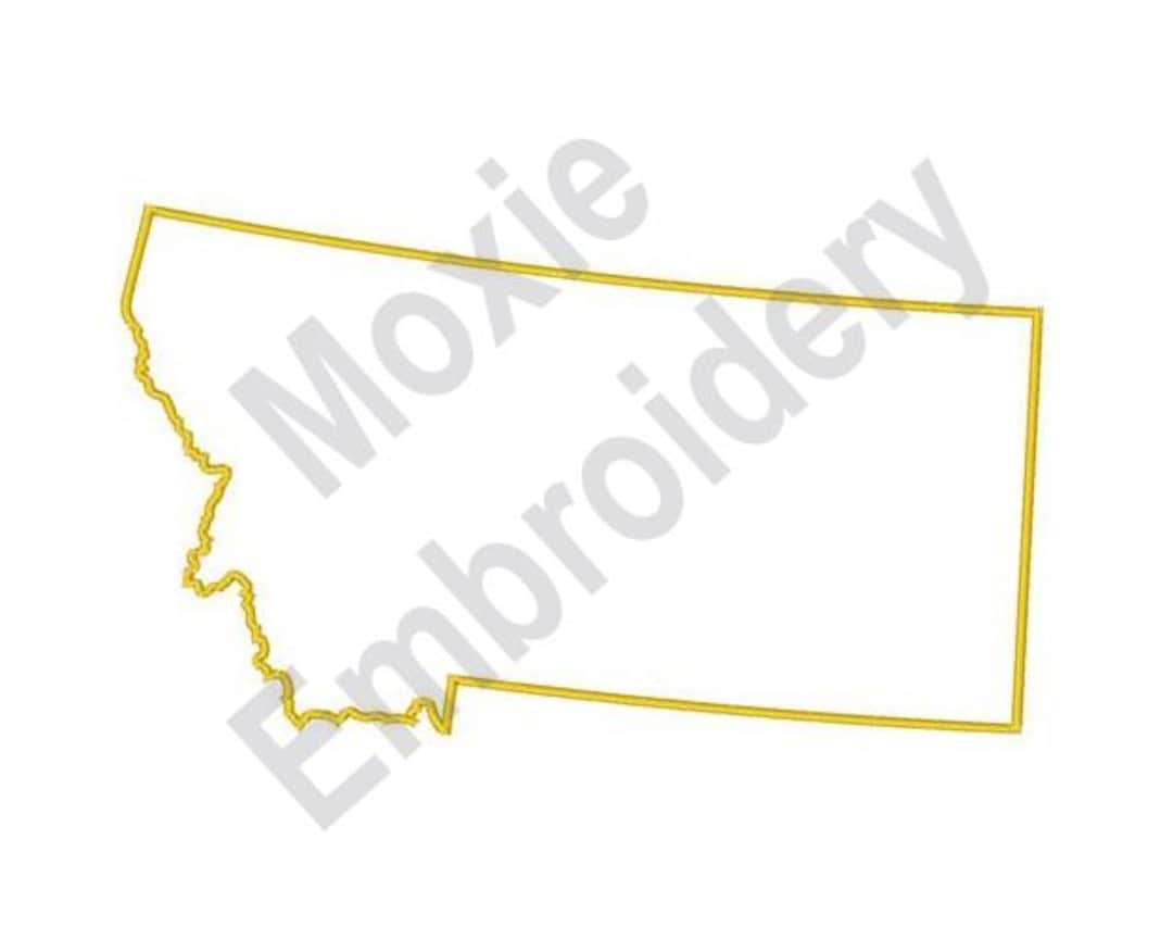 Montana State Map - Machine Embroidery Design, Montana State Map ...