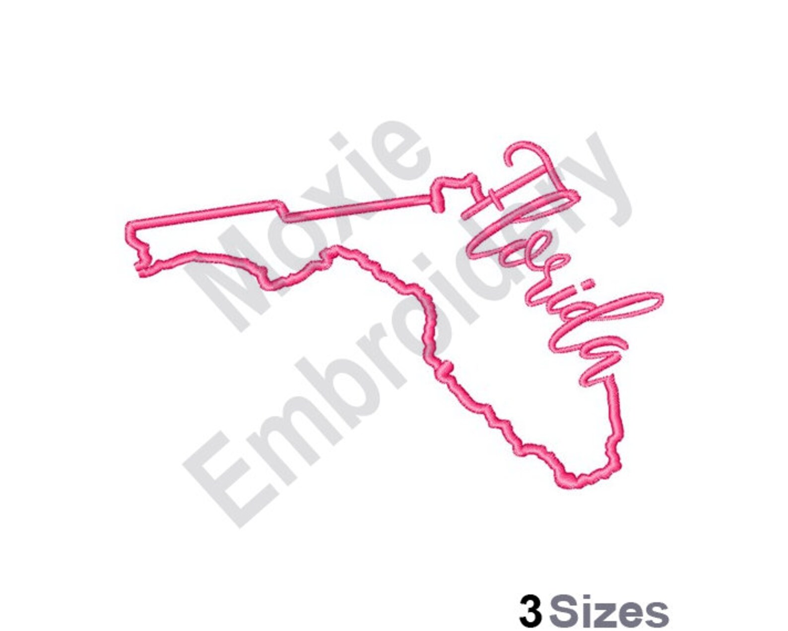Florida State Map Machine Embroidery Design Florida Map - Etsy